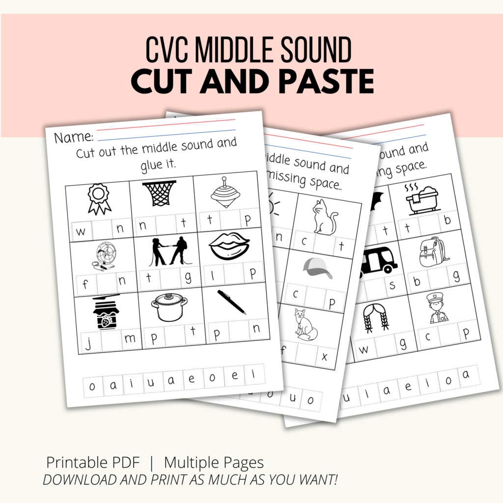 CVC middle sound cut and paste - It's a Chaotic Life