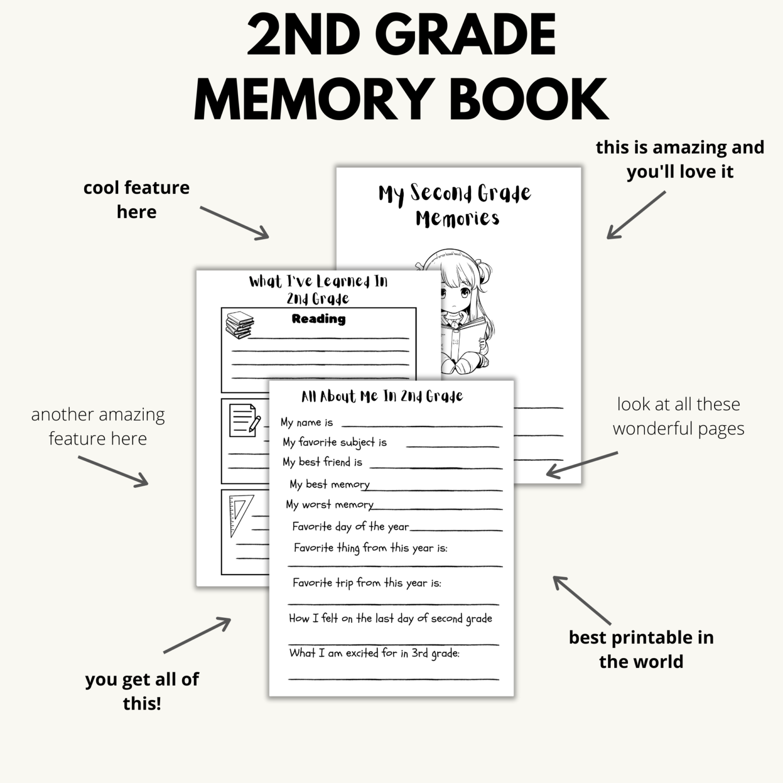 2nd Grade End of Year Memory Book - It's a Chaotic Life