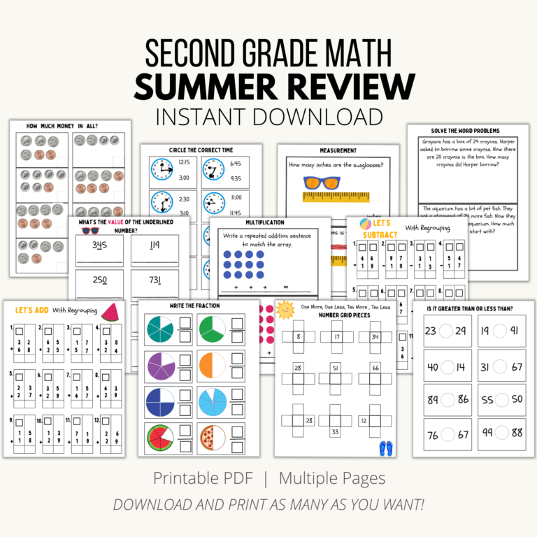 2nd Grade Math Summer Review - It's a Chaotic Life